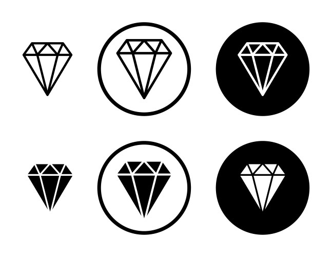 Gem icon set luxury diamond pictogram value Vector Image