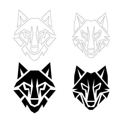 Minimalist wolf head logo Royalty Free Vector Image