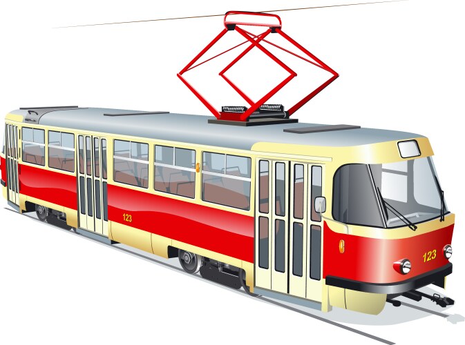 Trolleybus tram bus isolated Royalty Free Vector Image