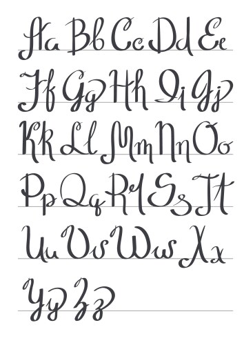 Script alphabet Royalty Free Vector Image - VectorStock