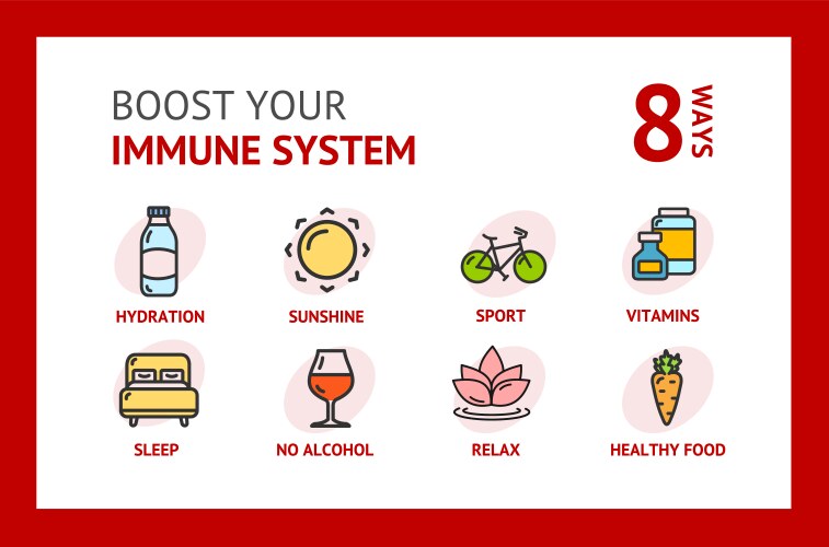 How to boost immune system medical banner cartoon Vector Image