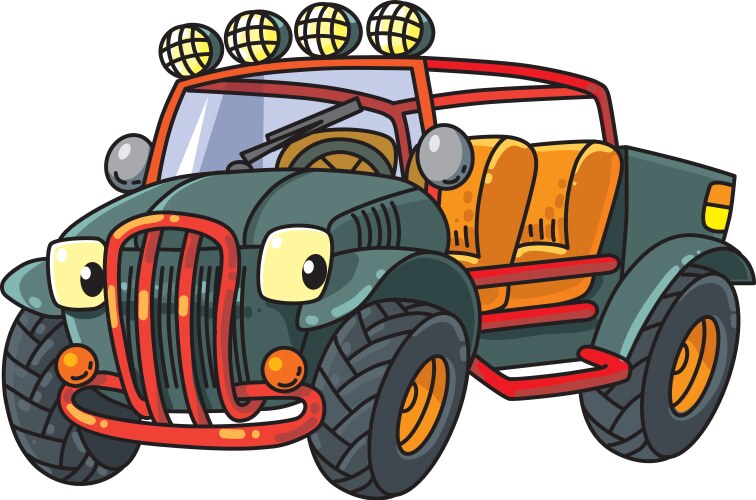Cartoon smiling orange buggy car mascot Royalty Free Vector