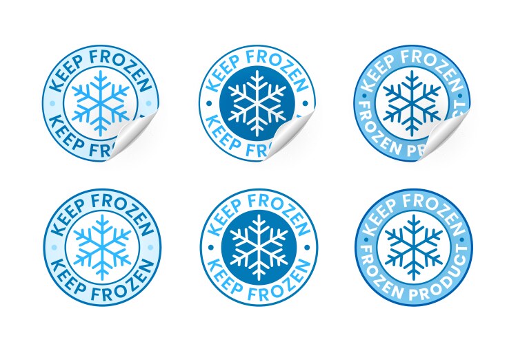 Keep frozen - signs for product labeling Vector Image