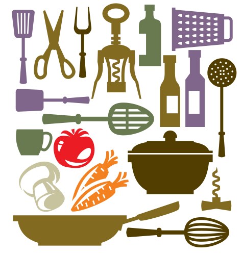 Kitchen symbols Royalty Free Vector Image - VectorStock