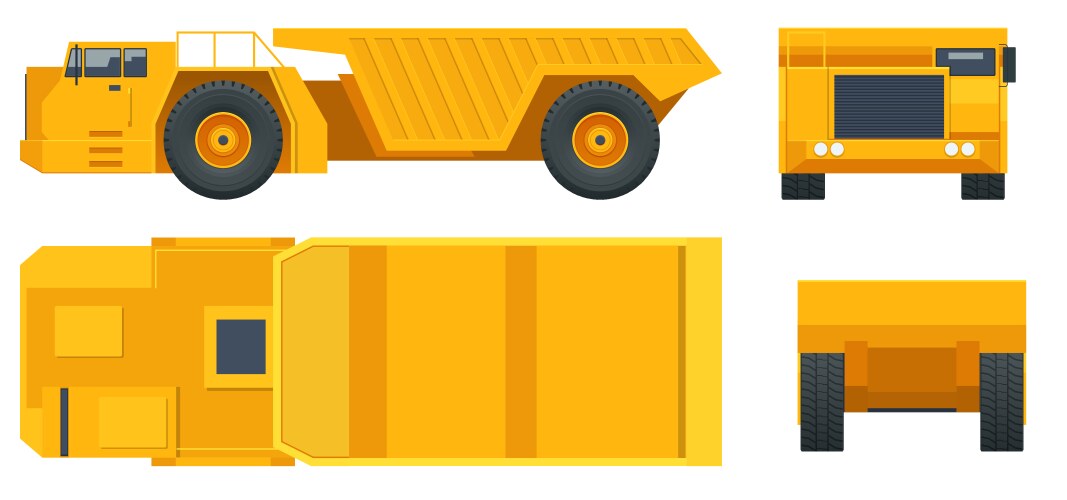 Tipper truck moves mini construction machinery Vector Image