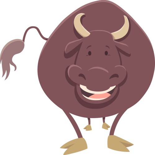 Happy bull farm animal Royalty Free Vector Image