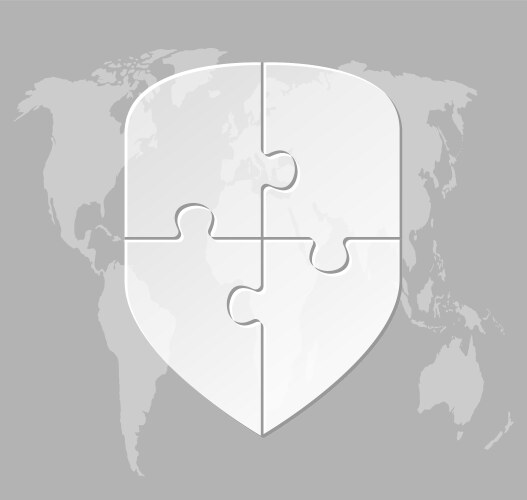 Diagram infographic 4 steps shield puzzle Vector Image