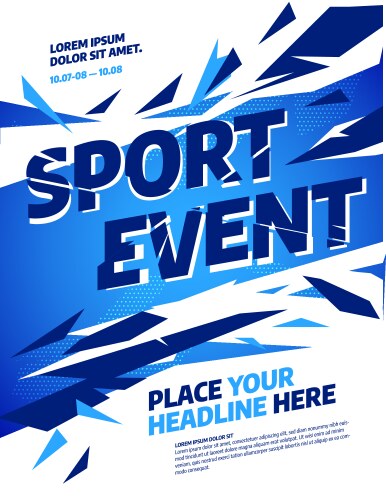 Layout poster template design for sport event Vector Image