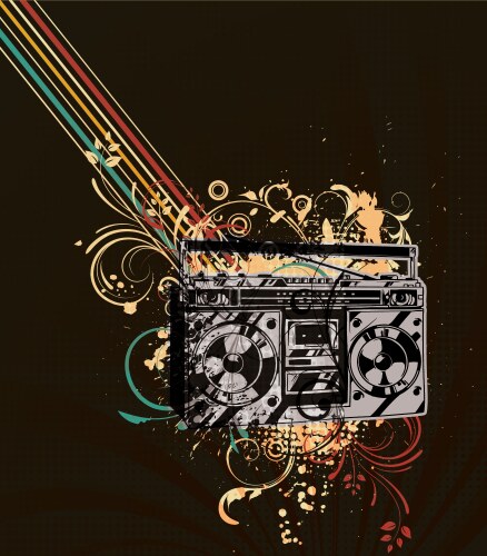 Retro splatter music background Royalty Free Vector Image