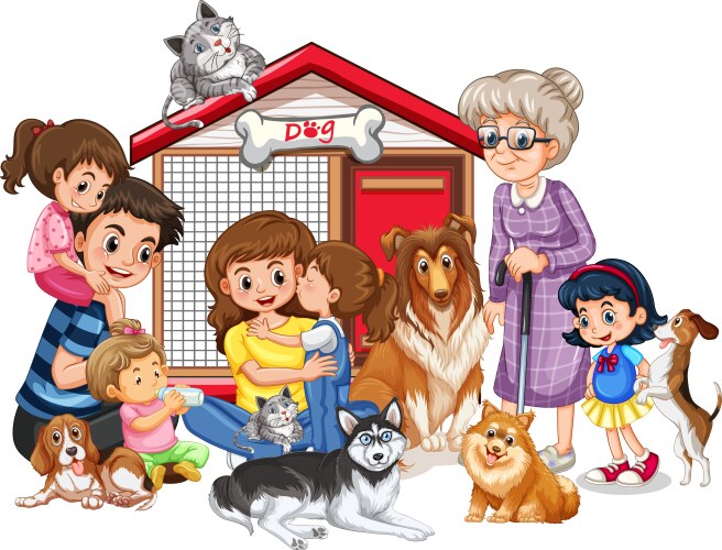 Happy family cartoon Royalty Free Vector Image