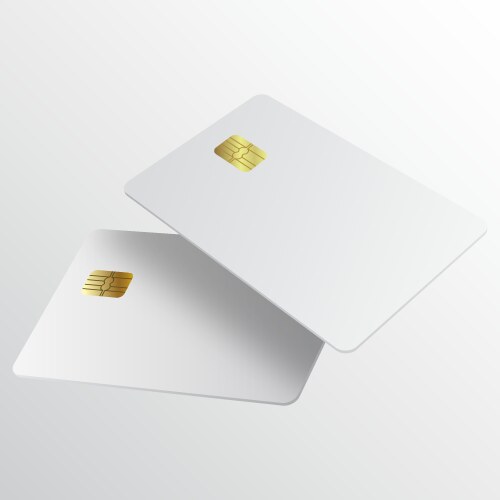 White blank chip card mockup bank credit Vector Image