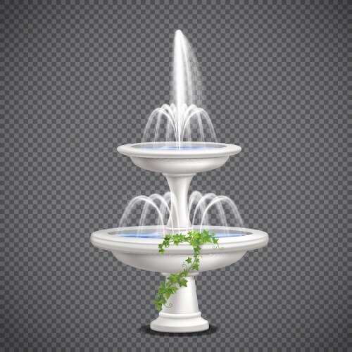 Fountain waterworks realistic transparent Vector Image