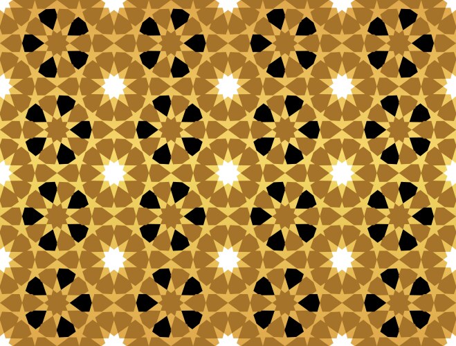 Gold and brown moroccan motif tile pattern Vector Image