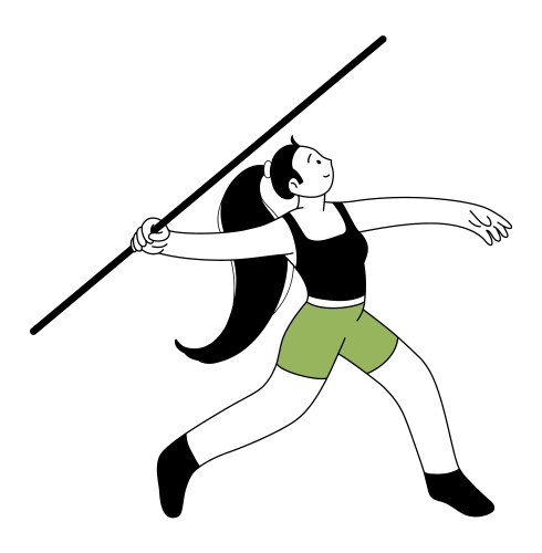 Disc thrower outline athlete Royalty Free Vector Image