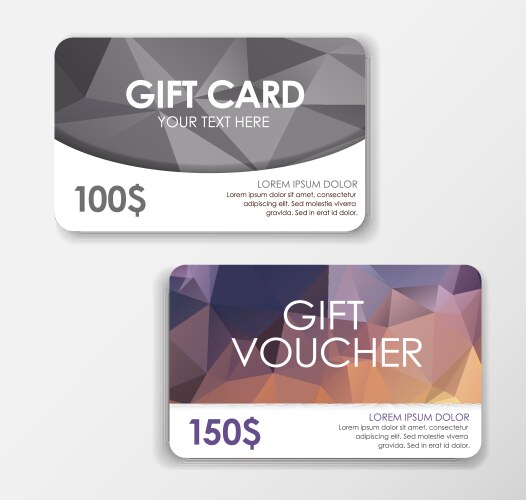 Set of gift voucher card template advertising Vector Image