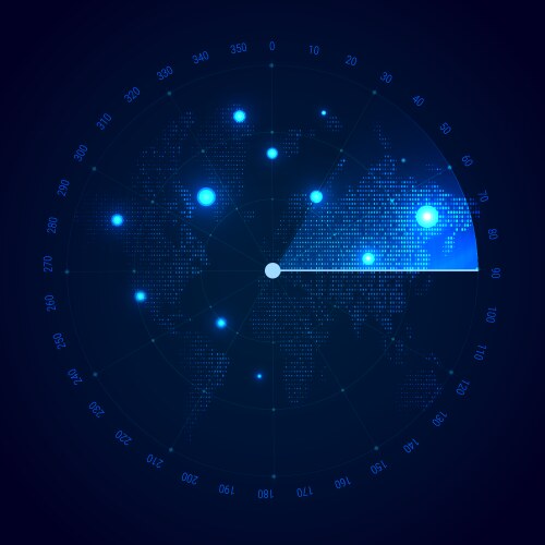 Radar screen background sonar Royalty Free Vector Image