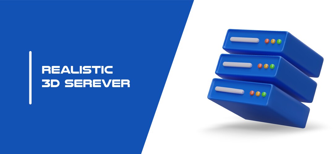 Realistic hitech block blue server office drawer Vector Image