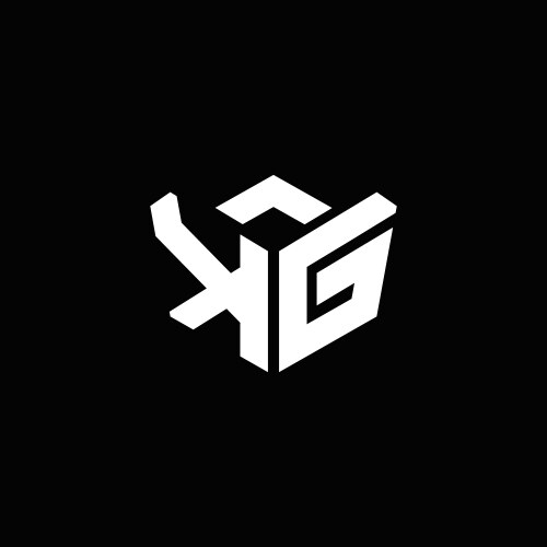 Kg monogram logo with emblem style isolated Vector Image