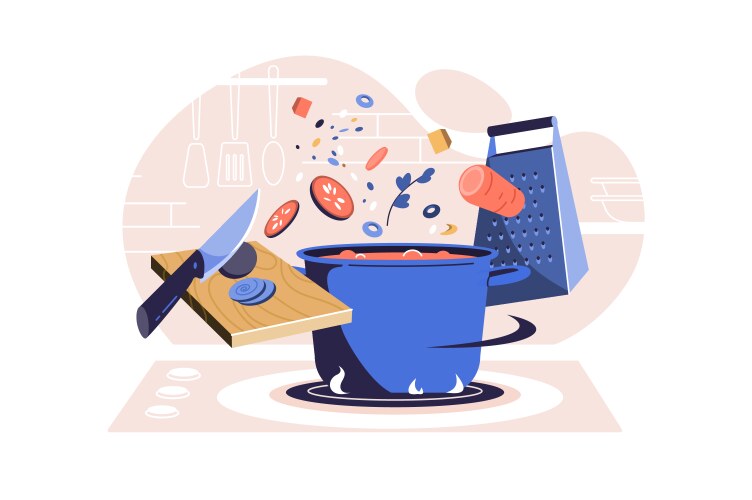 Baking ingredients cartoon icon cooking dessert Vector Image