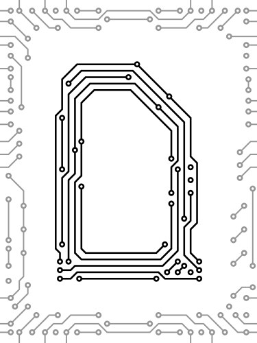 Alphabet of printed circuit boards Royalty Free Vector Image