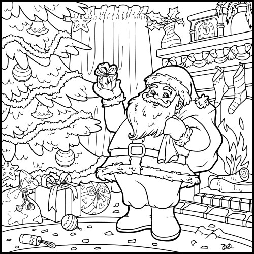 Santa claus and magic reindeer Royalty Free Vector Image