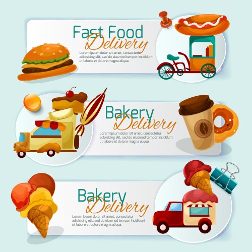Bakery pastry cookie cake banner poster Royalty Free Vector