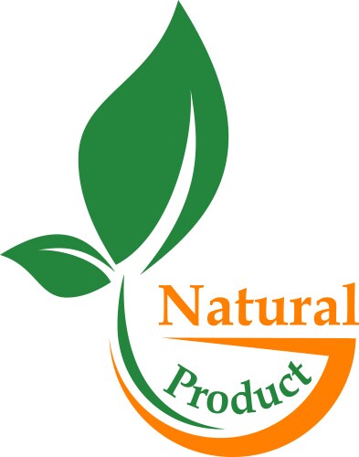 Natural leaf icon 100 naturals image Royalty Free Vector