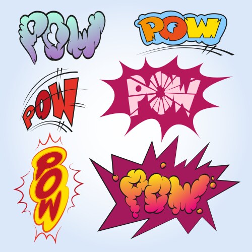 Comic book explosion elements Royalty Free Vector Image