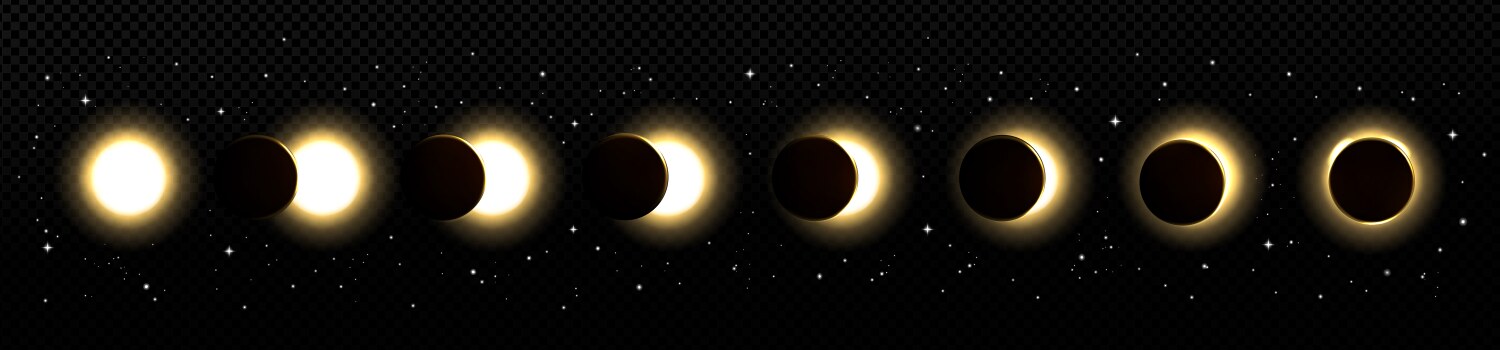 Solar eclipse total sun background moon Royalty Free Vector