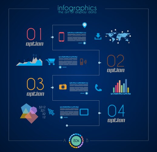 Dashboard charts infographic web page data Vector Image