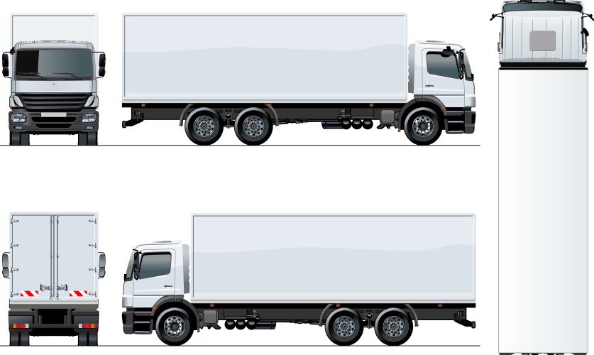 Truck template isolated on white Royalty Free Vector Image