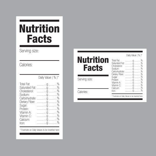 Nutrition facts label design template for food Vector Image