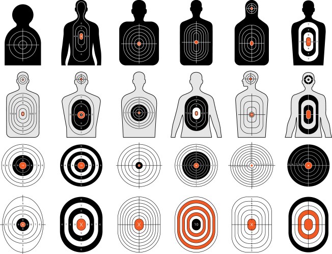 Targets shapes templates forms for shooting Vector Image