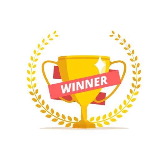 Winner cup with gold medal concept Royalty Free Vector Image