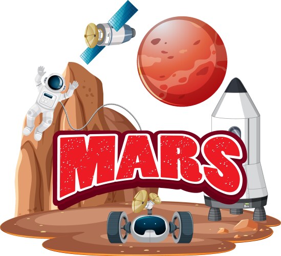Astronaut in electric car over mars Royalty Free Vector