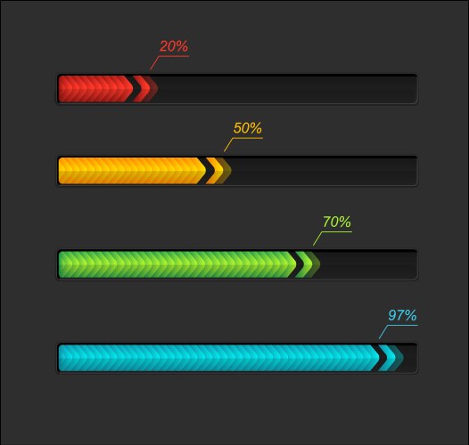 Progress bar for games Royalty Free Vector Image