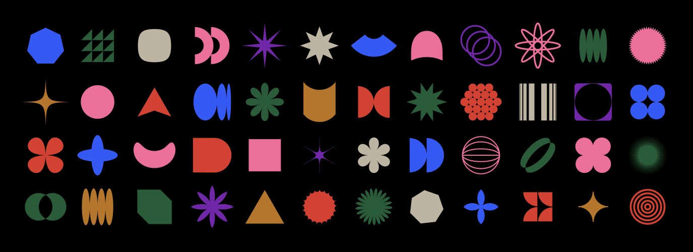 Abstract geometric shapes and grids Royalty Free Vector