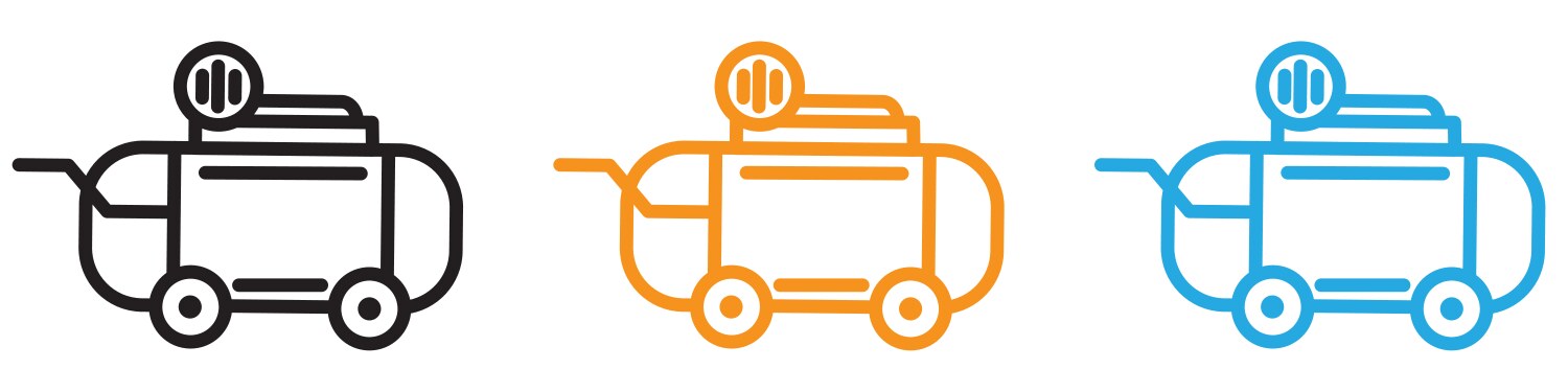 Air compressor pump icon logo sign set outline Vector Image