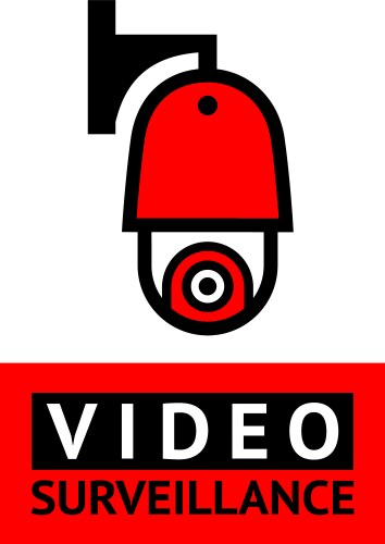 Notice video surveillance symbol sticker Vector Image