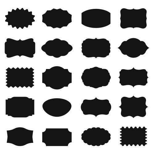 Blank black frame and label collection Royalty Free Vector