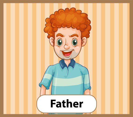 Educational english word card father Royalty Free Vector