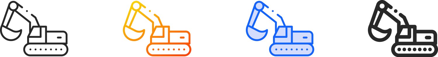 Crane iconthin linear gradient blue stroke Vector Image