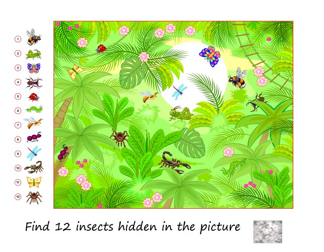 Logic puzzle game math education for young Vector Image