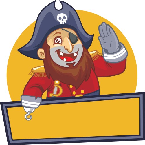 Pirate pointing at sign Royalty Free Vector Image