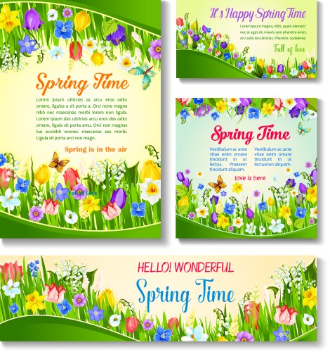 Round banner spring flower Royalty Free Vector Image