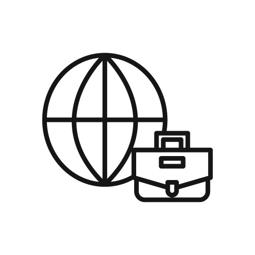 Business expansion icon black line art logo Vector Image