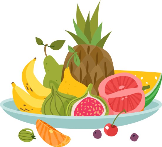Fruit plate Royalty Free Vector Image - VectorStock