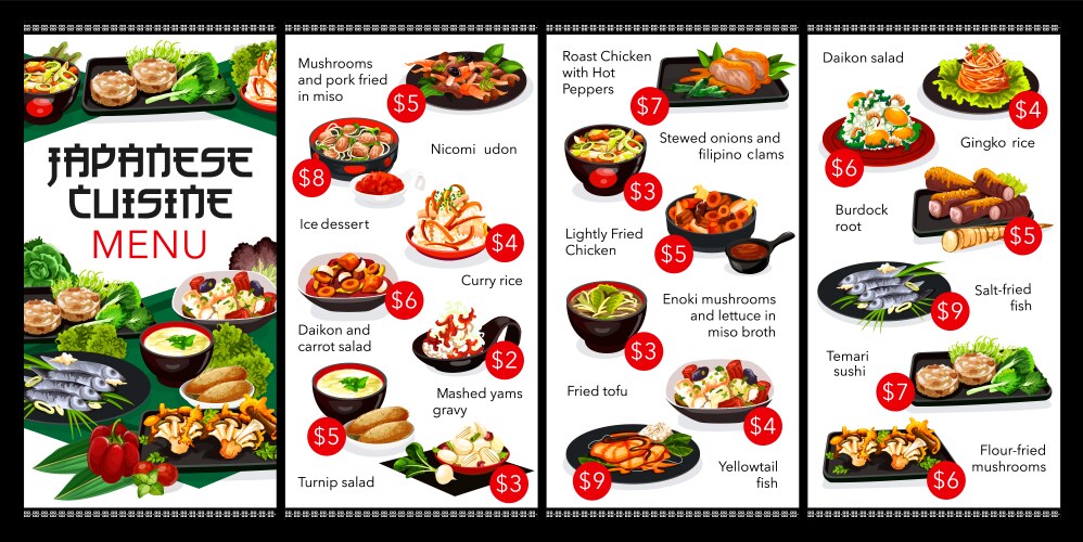 Filipino restaurant menu traditional cuisine Vector Image