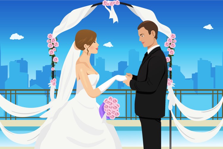Wedding couple Royalty Free Vector Image - VectorStock