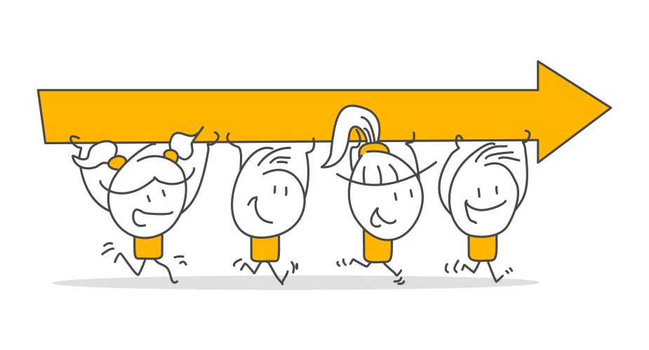 Stick figures office people hand drawn doodle Vector Image